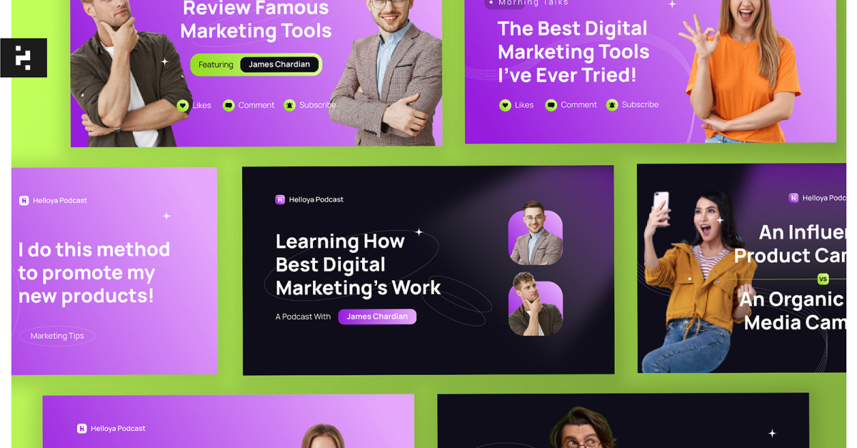 Purple Youtube Thumbnail Template #236655 - TemplateMonster