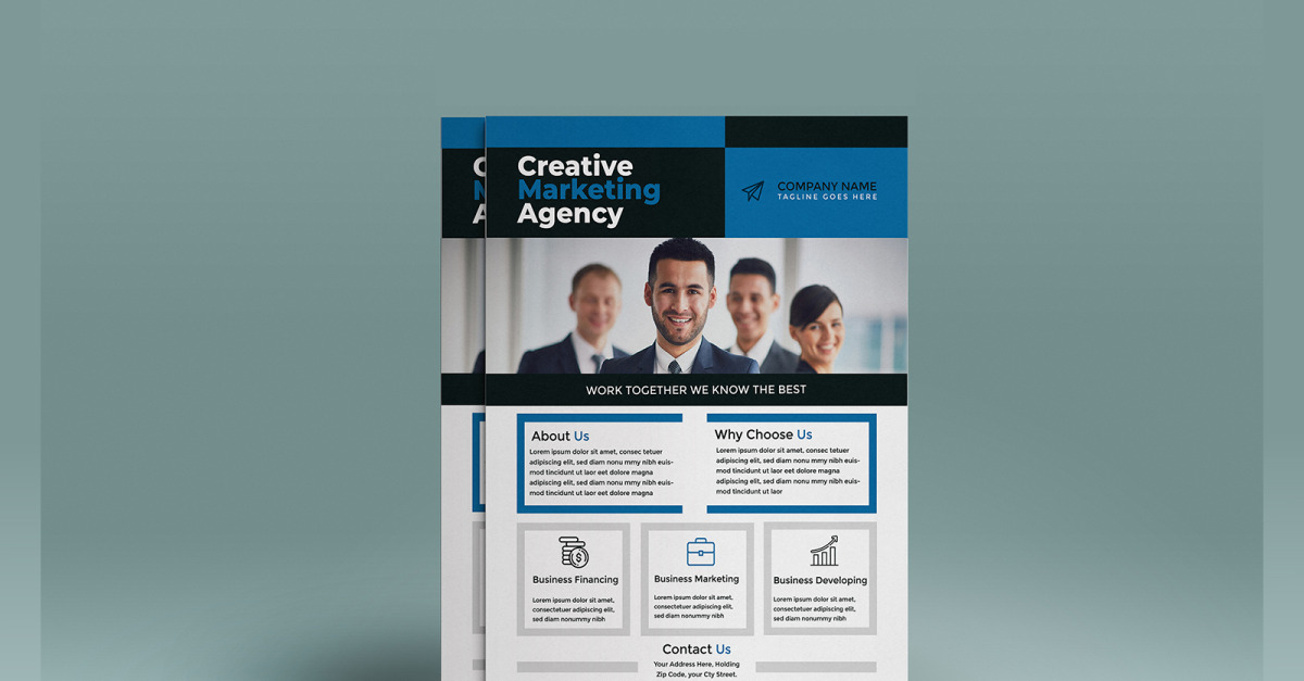 Minimalist Corporate Flyer Template #236728 - TemplateMonster