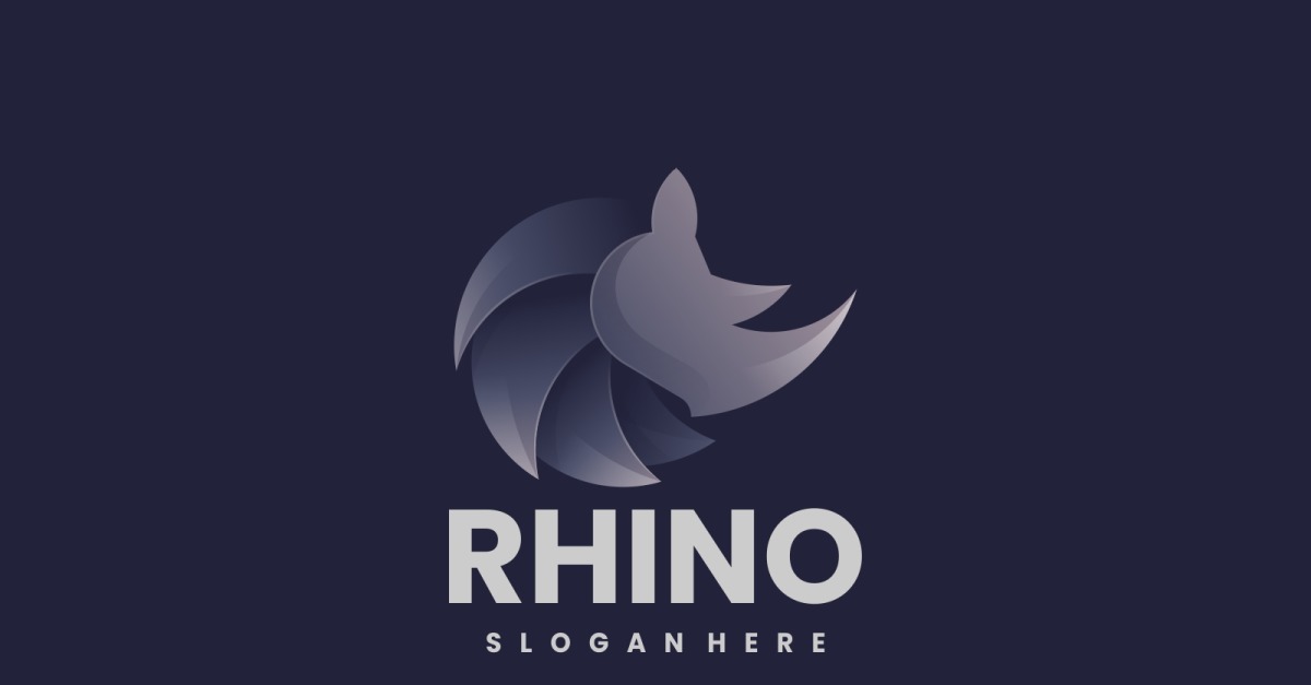 Rhino Head Gradient Logo Style #236793 - TemplateMonster