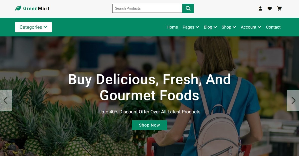 GreenMart - Grocery Store Multipage HTML Website Template
