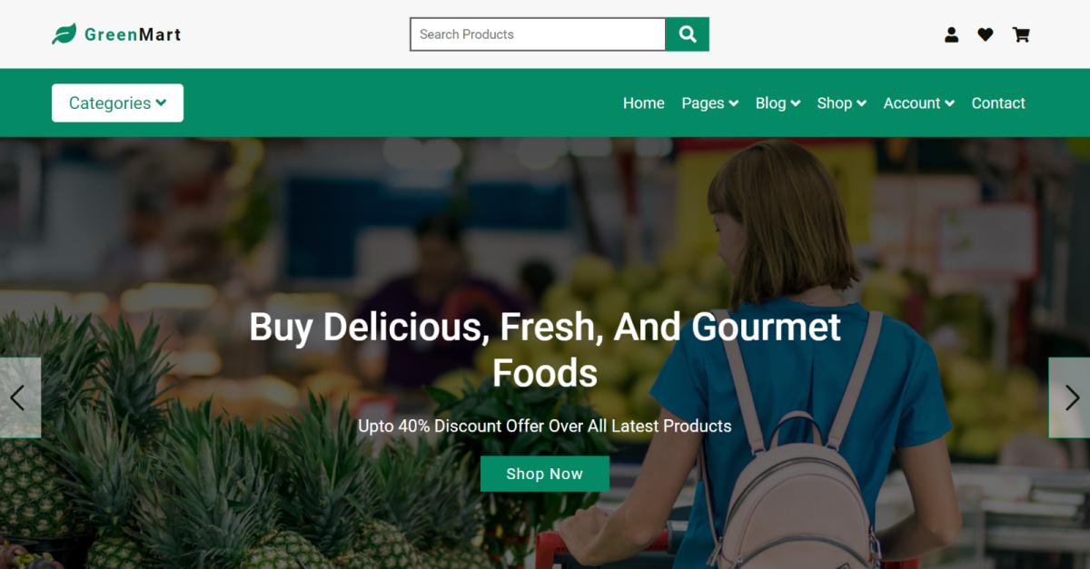 GreenMart - Grocery Store Multipage HTML Website Template