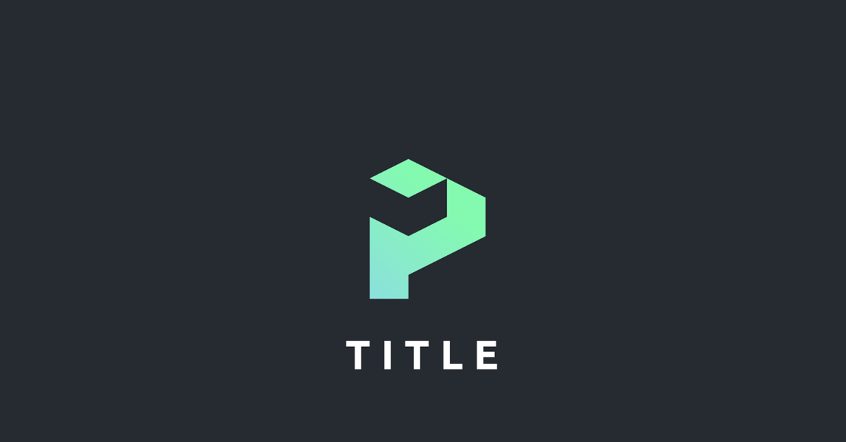 Vibrant Geometrical P Structure Green Monogram Logo