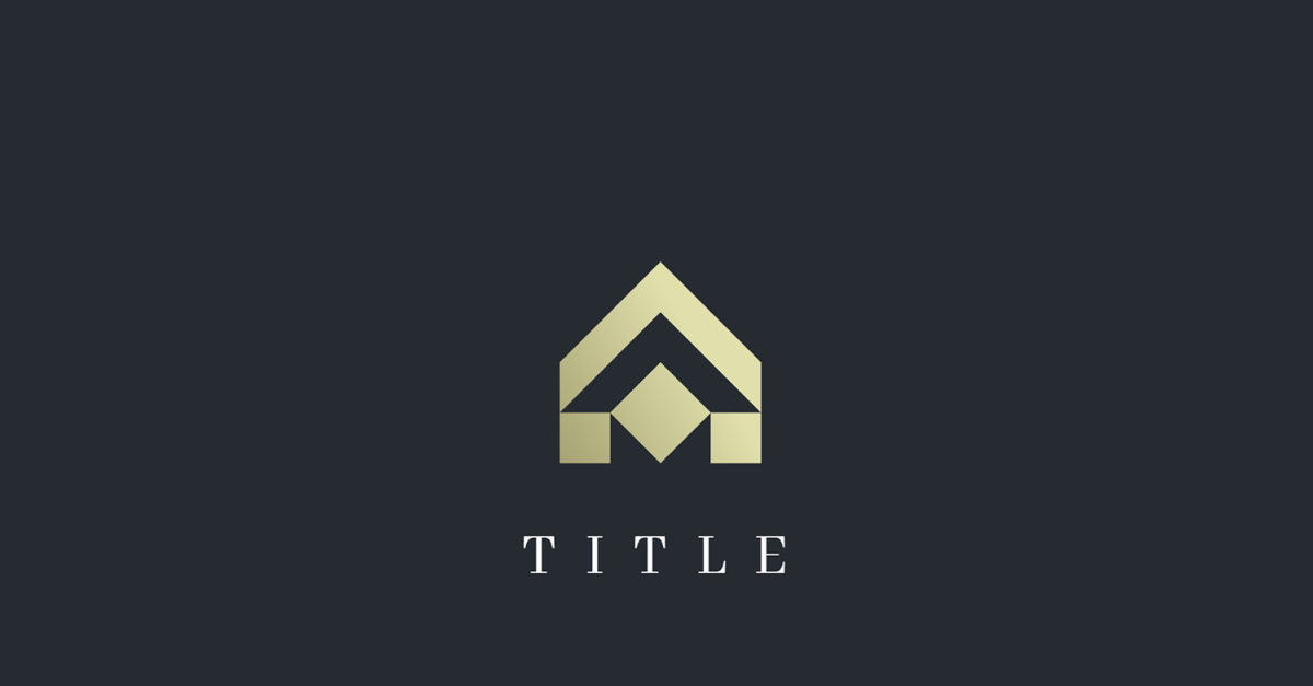 Logo d'or de propriété de maison exquise de luxe