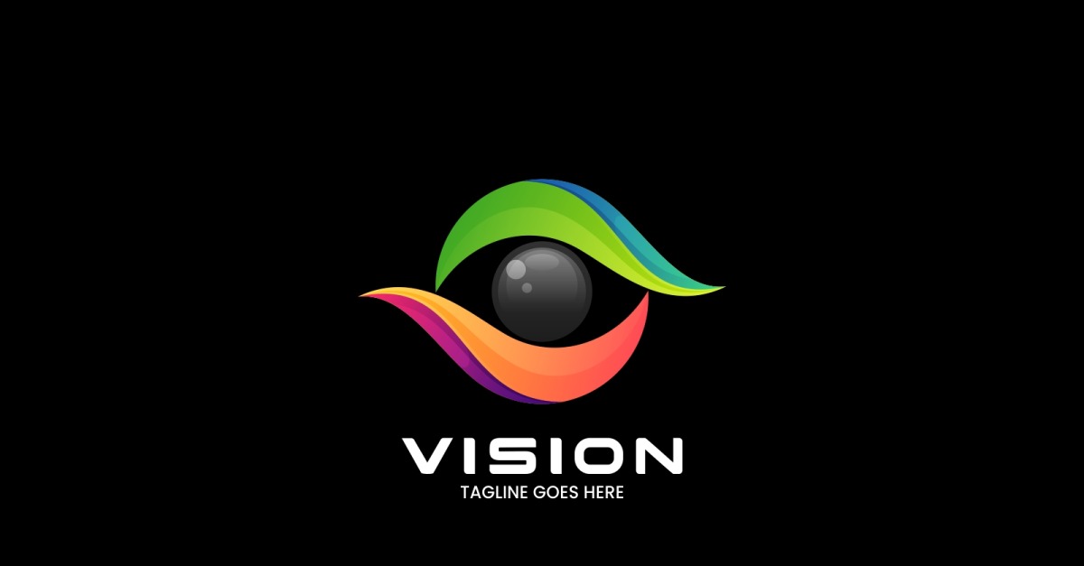 Logotipo de gradiente de color de visión - TemplateMonster