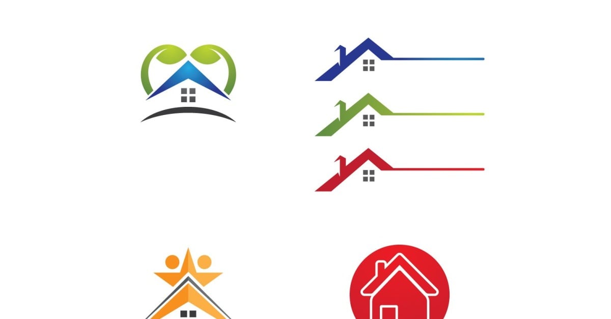 Maison et Maison Symbole Logo Vector V28 - TemplateMonster