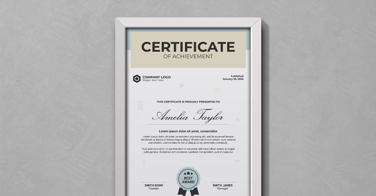 Classic Portrait Certificate PSD Templates - TemplateMonster