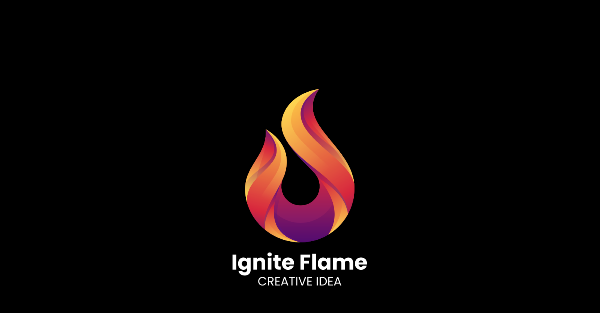 Ignite Flame Gradient Logo Estilo #238212 - TemplateMonster