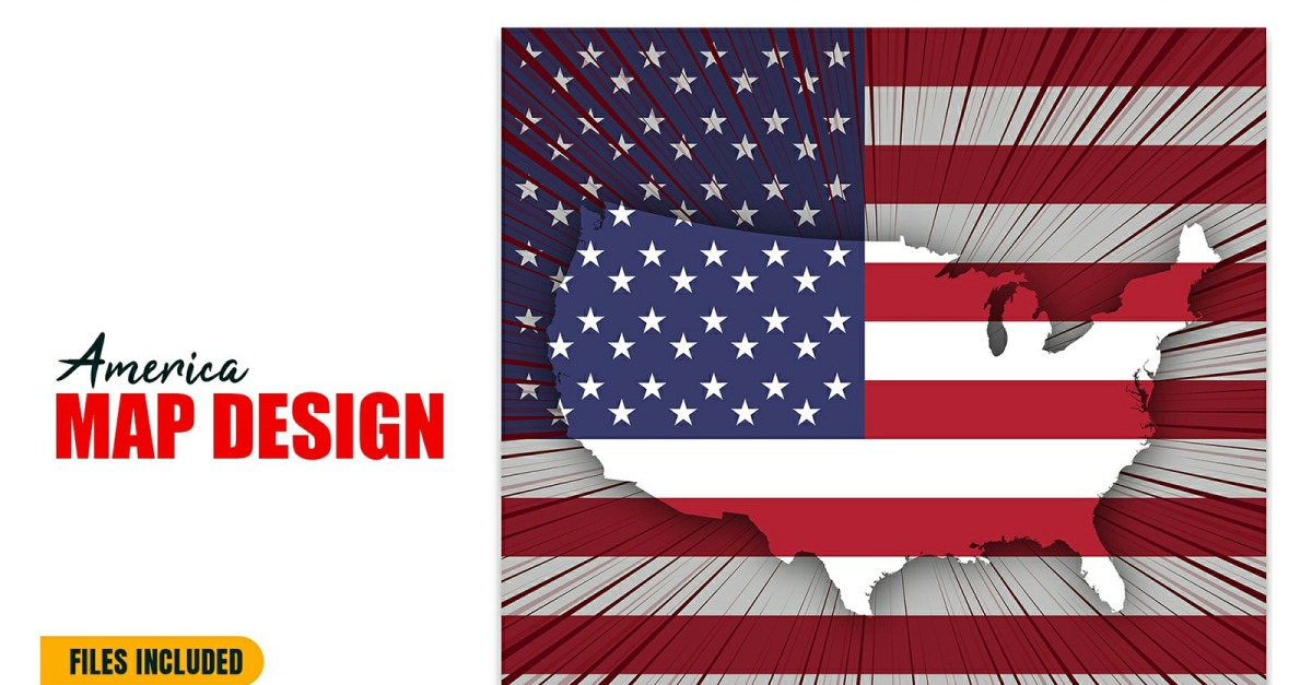 USA Independence Day Map Design Illustration
