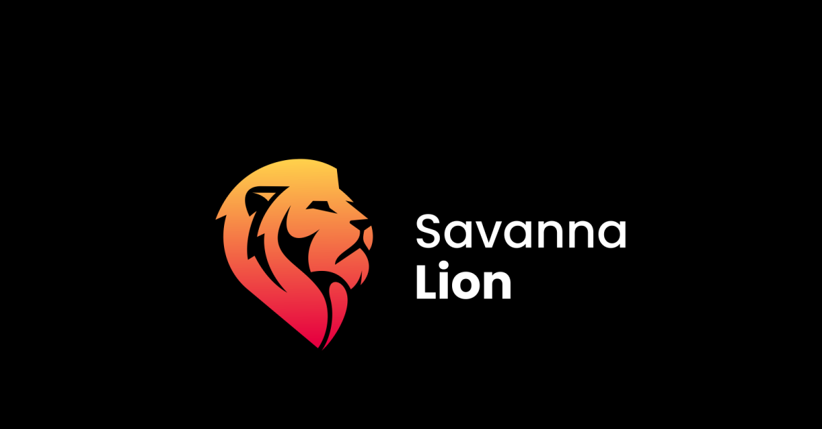 Savan Aslanı Gradyan Logosu #238898 - TemplateMonster