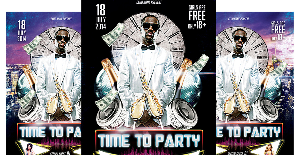 Party Time Flyer Template #239050 - TemplateMonster
