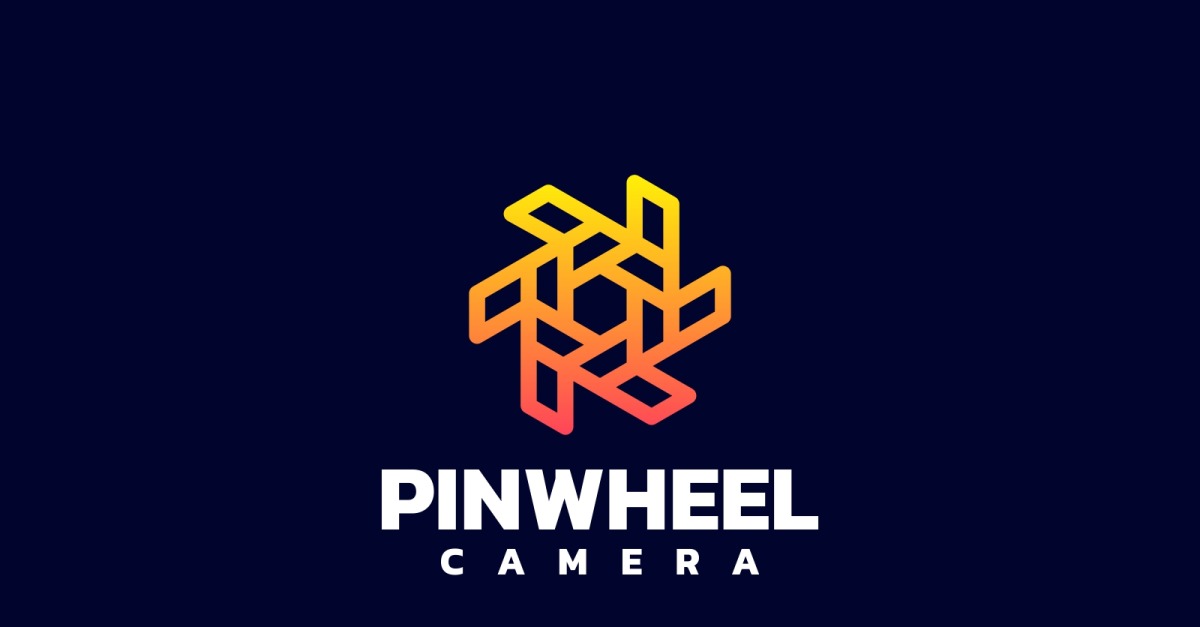 Pinwheel Line Art Gradient Logo #239002 - TemplateMonster