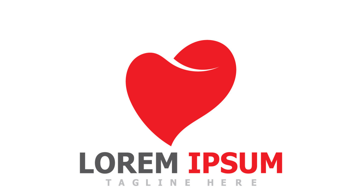 Icône de vecteur de logo de coeur d'amour V2
