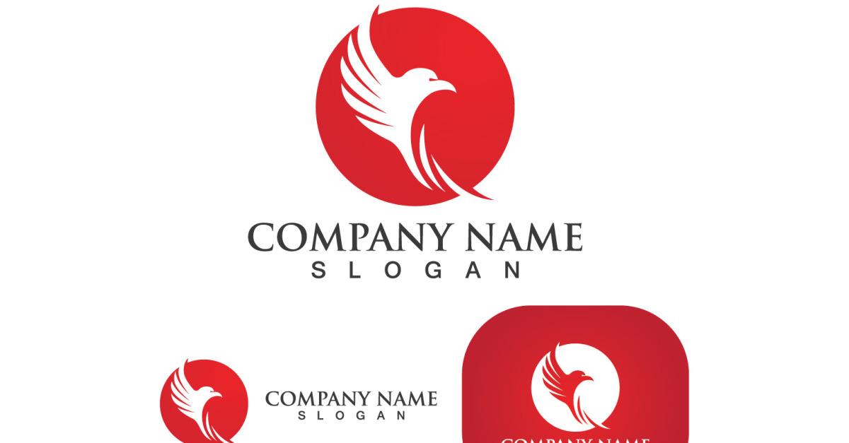 Kanatlı Şahin Kuş Logo Şablonu Vektör V11 - TemplateMonster