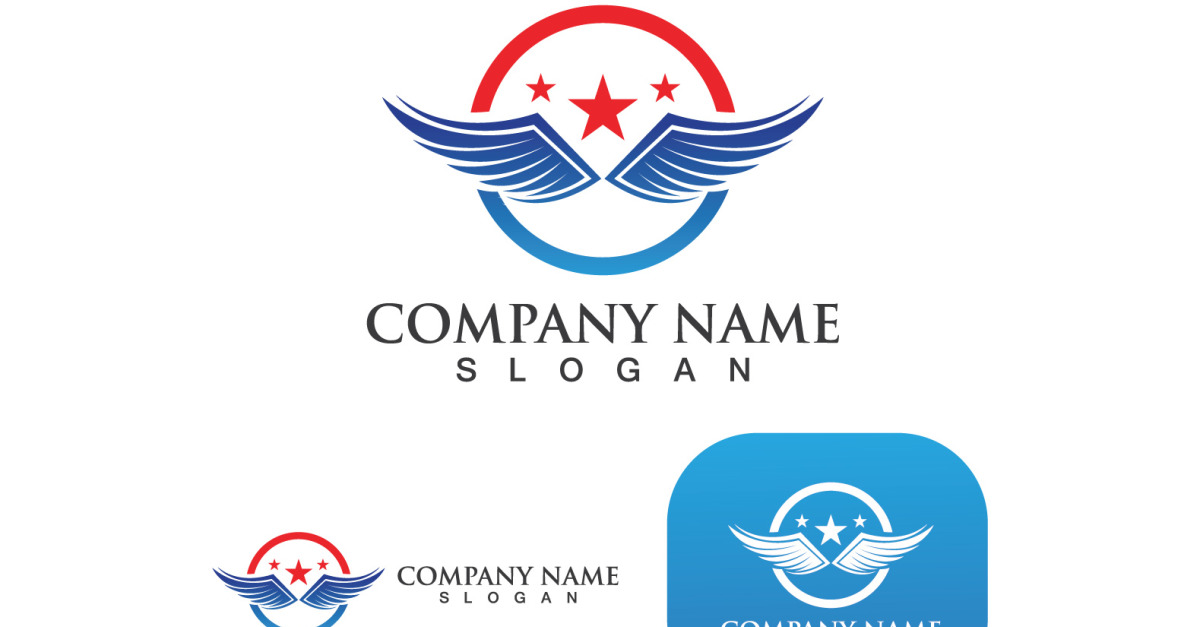 Kanatlı Şahin Kuş Logo Şablonu Vektör V13 - TemplateMonster