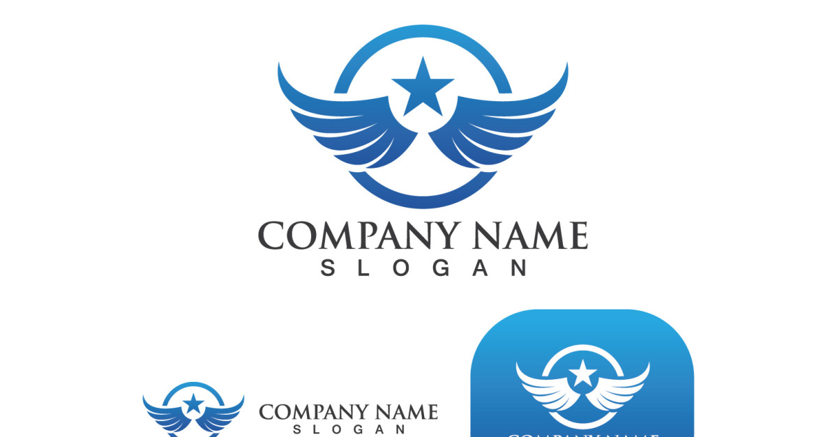 Kanatlı Şahin Kuş Logo Şablonu Vektör V16 - TemplateMonster
