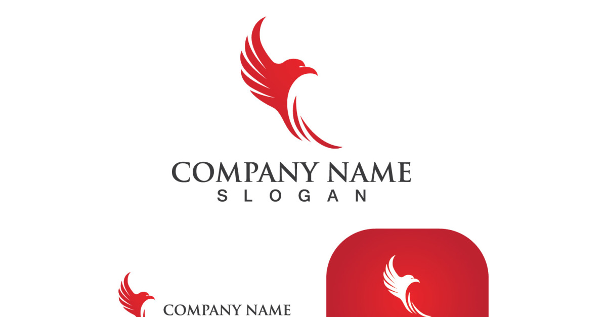Kanatlı Şahin Kuş Logo Şablonu Vektör V5 - TemplateMonster