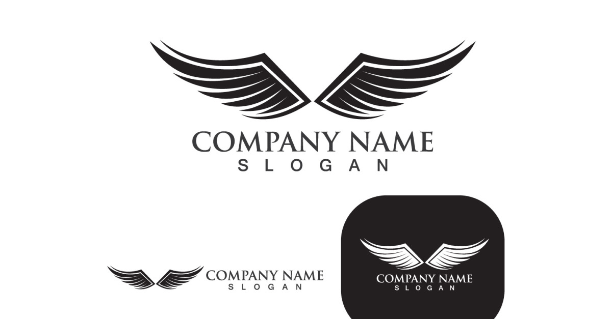 Kanatlı Şahin Kuş Logo Şablonu Vektör V8 - TemplateMonster