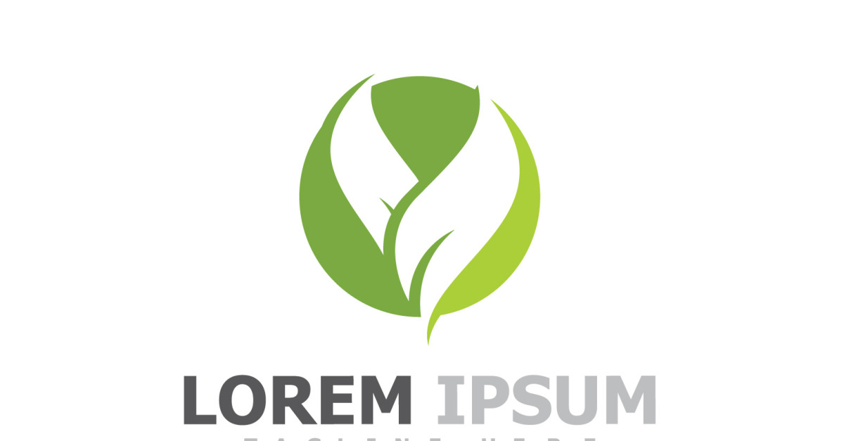 Elementos do símbolo do logotipo da árvore de folha verde V36
