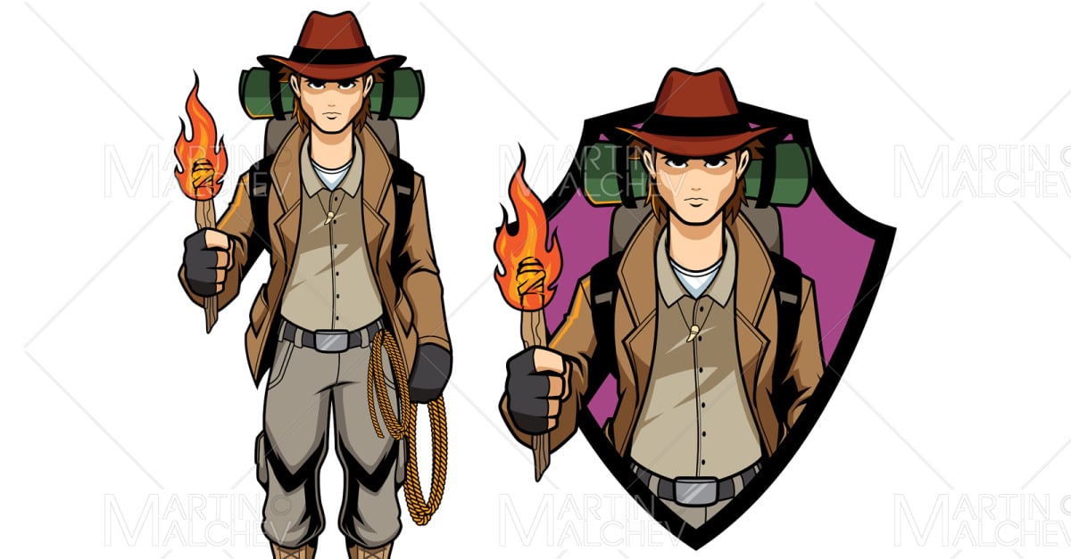 Explorer Archeologist Mascot Vector Illustration