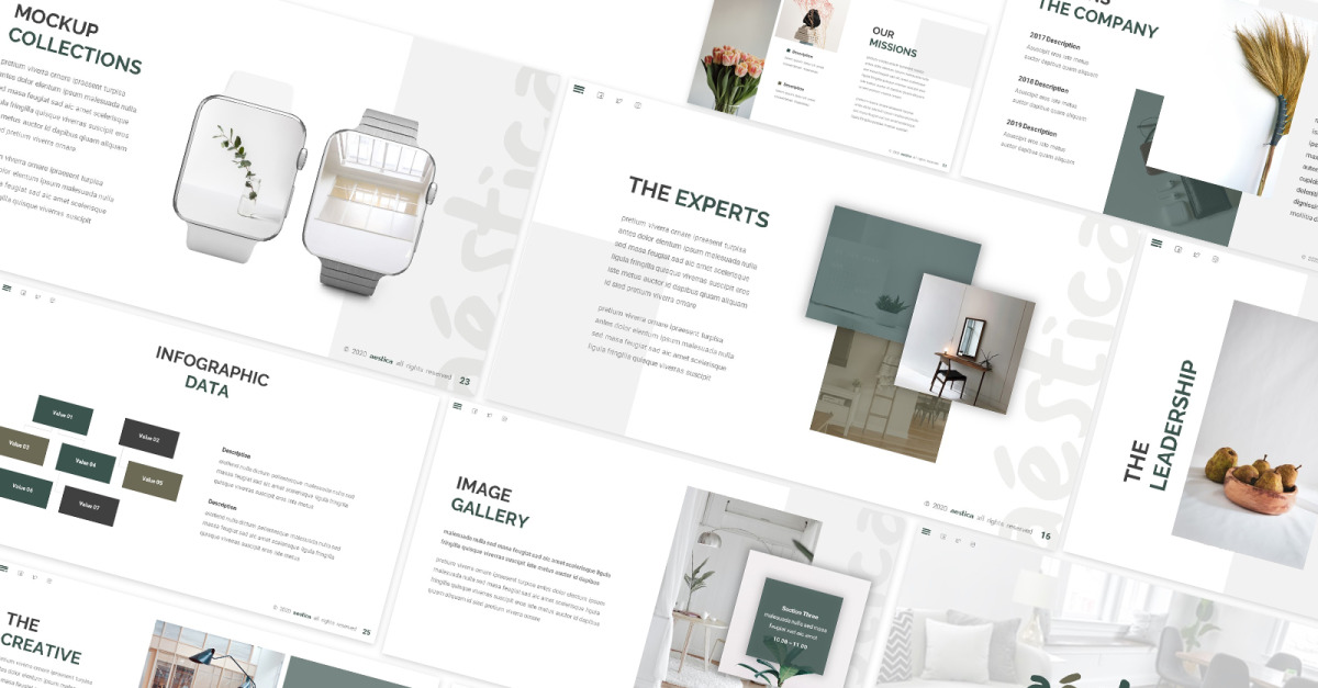 Aestica Basit Powerpoint Şablonu #239552 - TemplateMonster