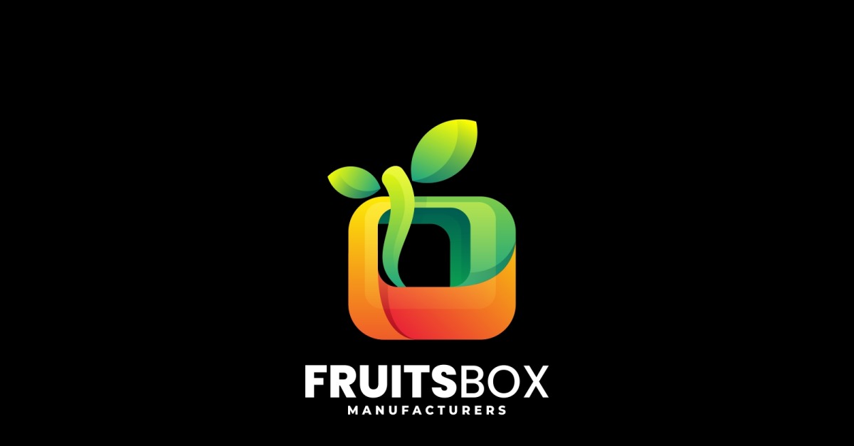 Fruits Box Gradient Logo Style #239536 - TemplateMonster