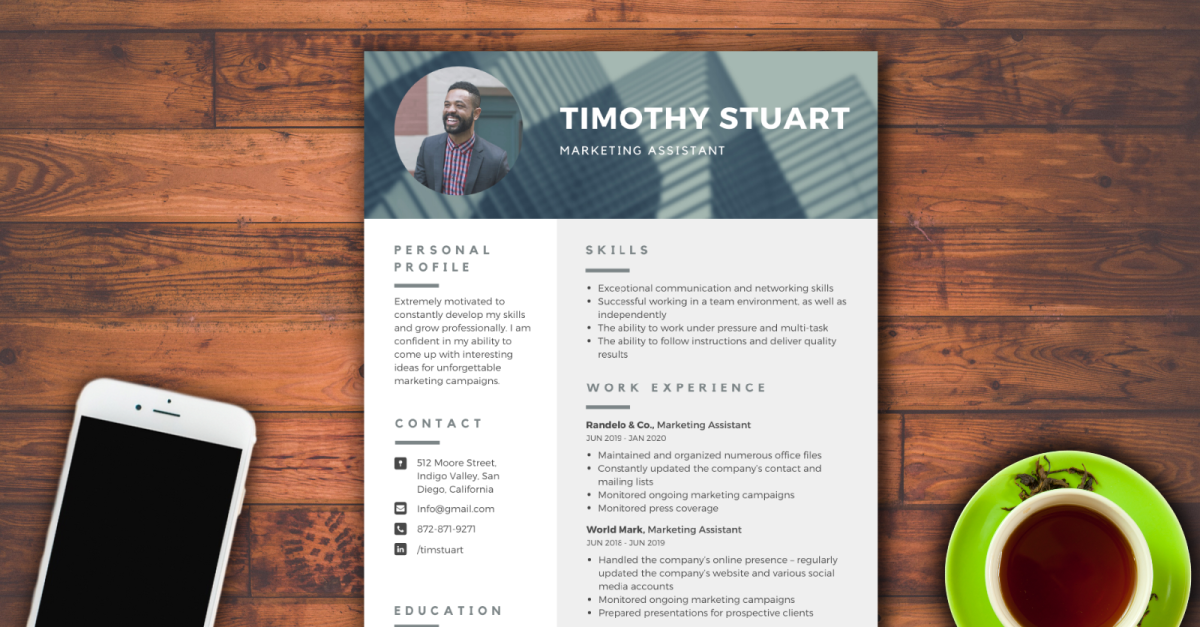 Timothy Stuart - Modèle de CV propre et moderne