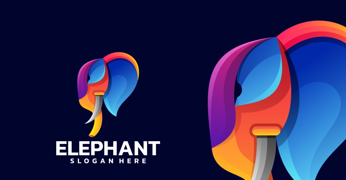 Elephant Colorful Logo Design #239809 - TemplateMonster