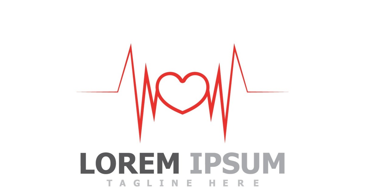 Pulse Line Heart Beat Logo Vector V10 - TemplateMonster