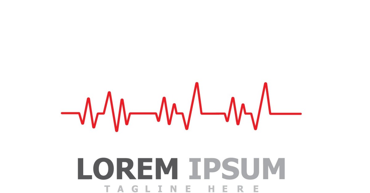 Pulse Line Heart Beat Logo Vector V11 - TemplateMonster