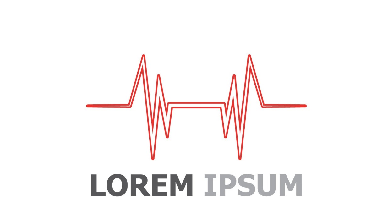 Pulse Line Heart Beat Logo Vector V12 - TemplateMonster