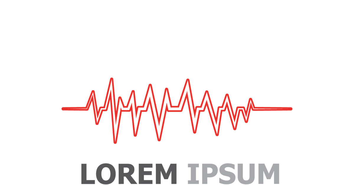 Pulse Line Heart Beat Logo Vector V13 - TemplateMonster
