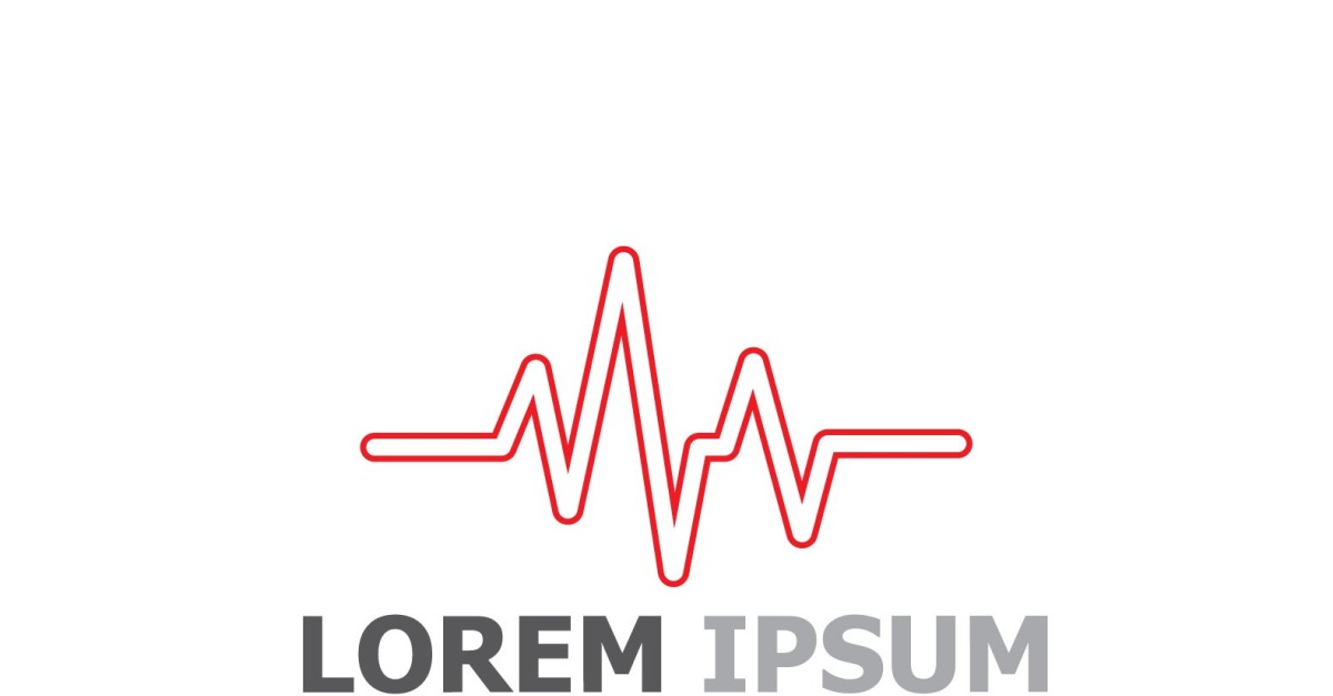 Pulse Line Heart Beat Logo Vector V14 - TemplateMonster