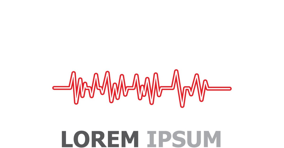 Pulse Line Heart Beat Logo Vector V15 - TemplateMonster