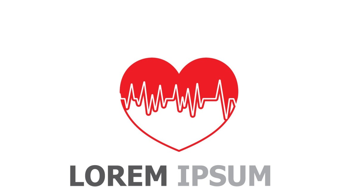 Pulse Line Heart Beat Logo Vector V18 - TemplateMonster