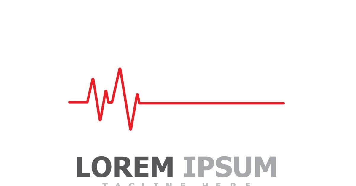 Pulse Line Heart Beat Logo Vector V20 - TemplateMonster