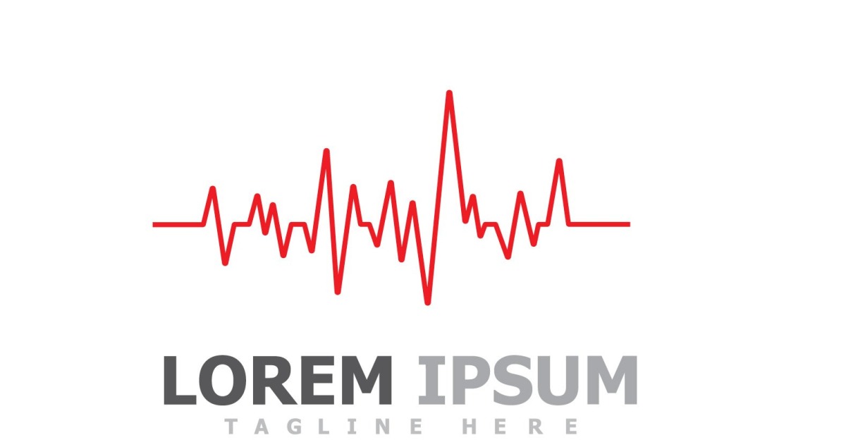 Pulse Line Heart Beat Logo Vector V7 - TemplateMonster