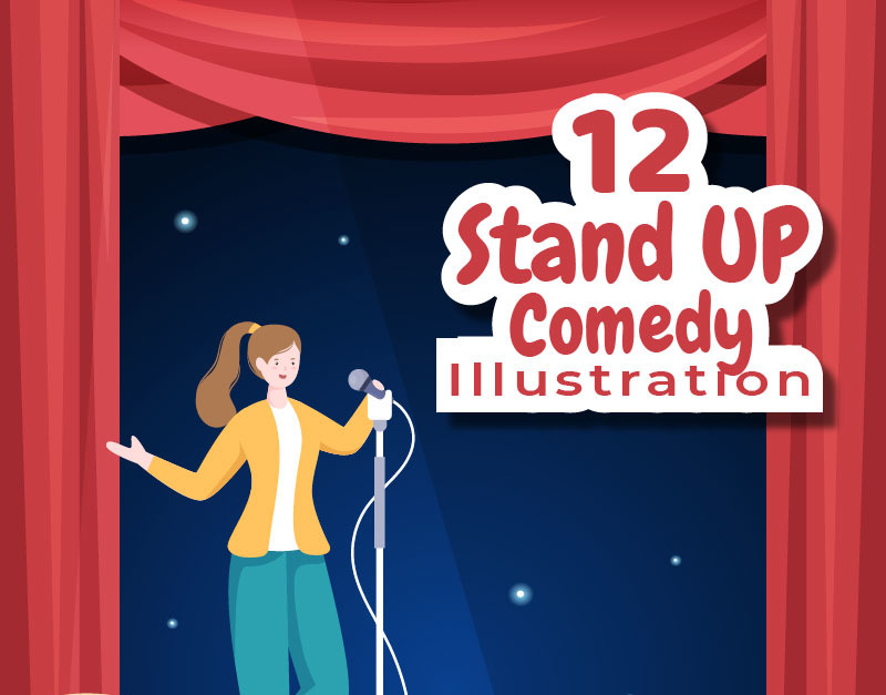 12 Stand Up Comedy Show Illustration - TemplateMonster