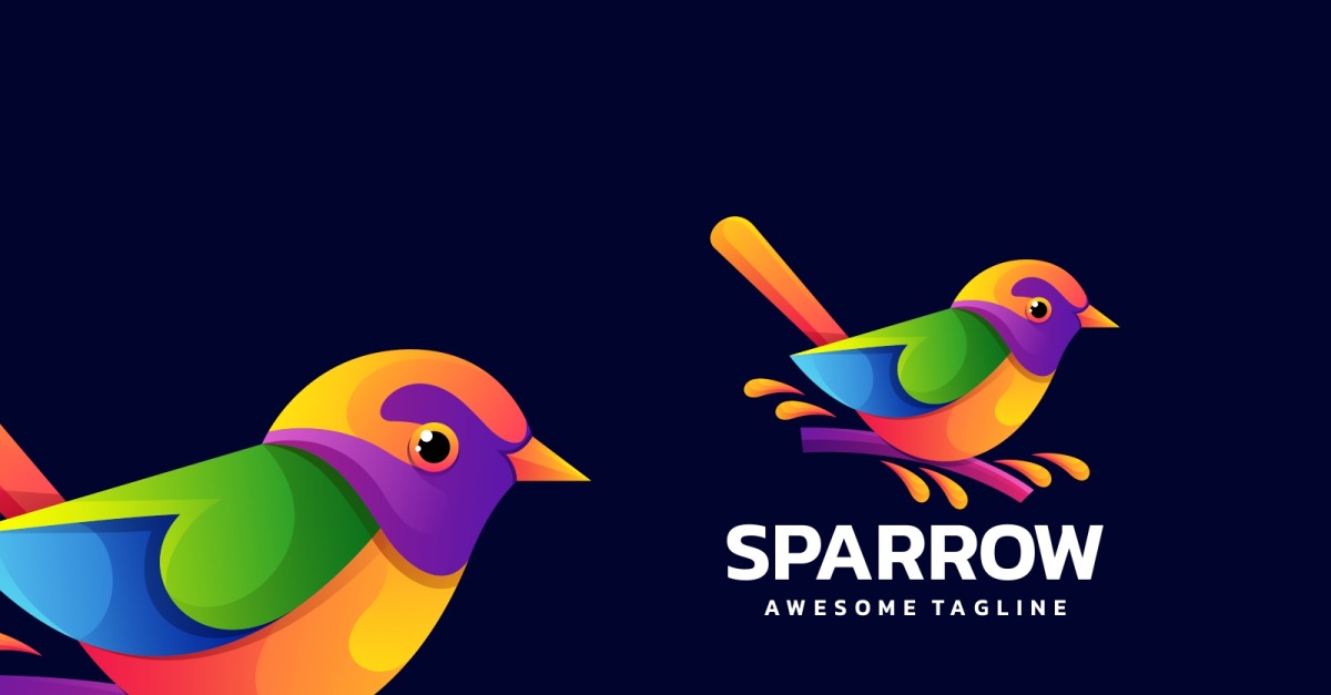 Wróbel kolorowy projekt logo #240356 - TemplateMonster
