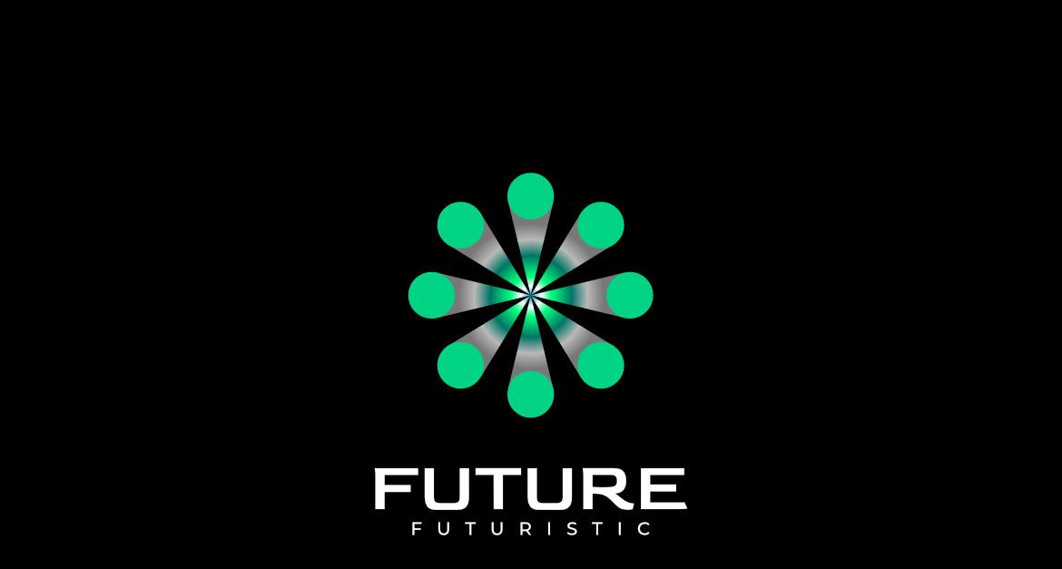 Tech Connect-Logo mit grünen Punkten - TemplateMonster