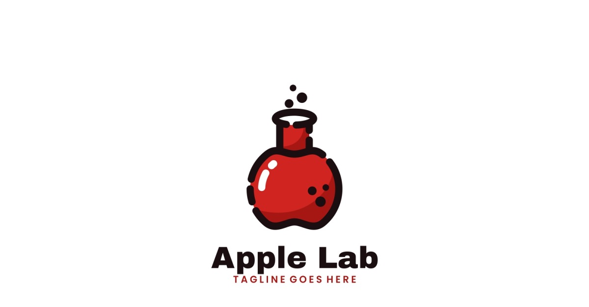 Apple Lab Simple Mascot Logo #240799 - TemplateMonster