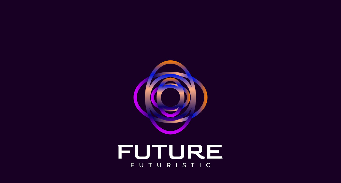 Logo de connexion de ligne technologique futuriste rond