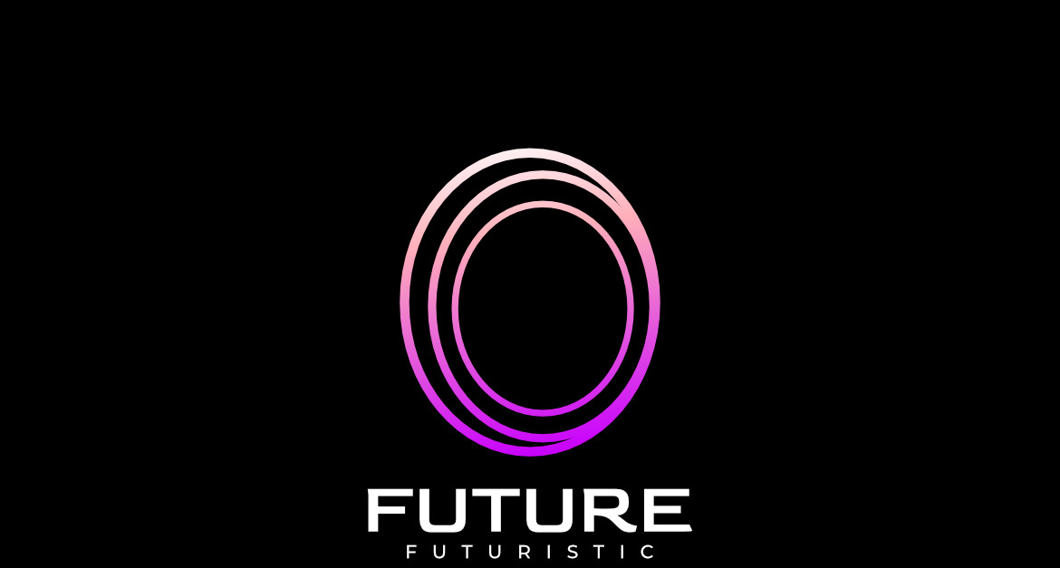 Logo de démarrage rond futuriste Tech Line - TemplateMonster