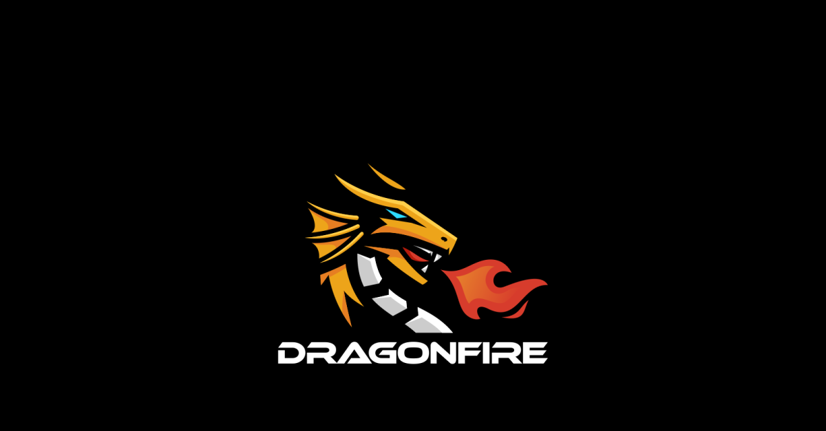 Logotipo de mascote simples do Dragon Fire - TemplateMonster