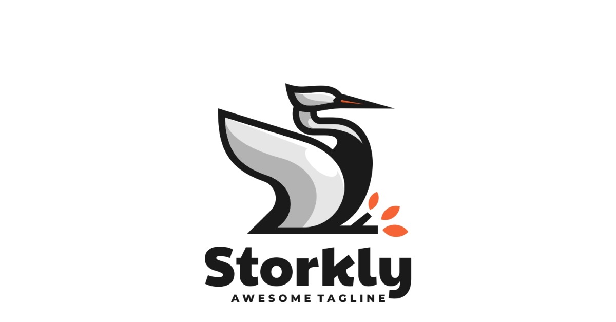 Stork Simple Mascot Logo Style #240839 - TemplateMonster