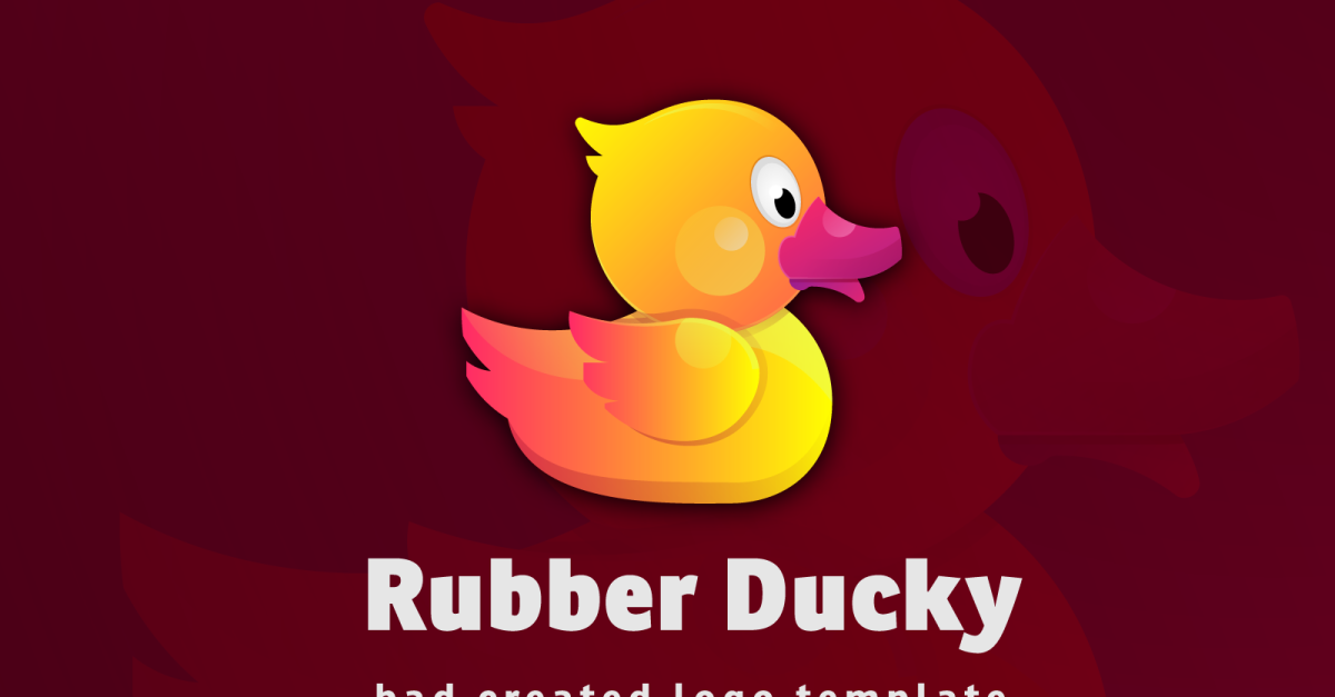 Plantilla de logotipo degradado colorido patito de goma