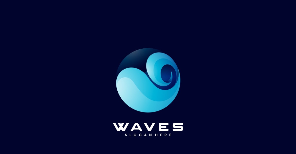 Waves Color Gradient Logo Design #241159 - TemplateMonster