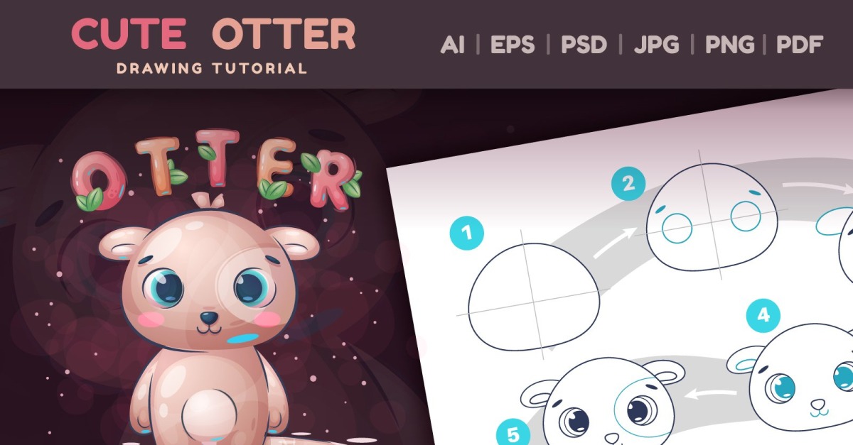 How to Draw Otter Step by Step: Drawing lesson, Graphics Illustration