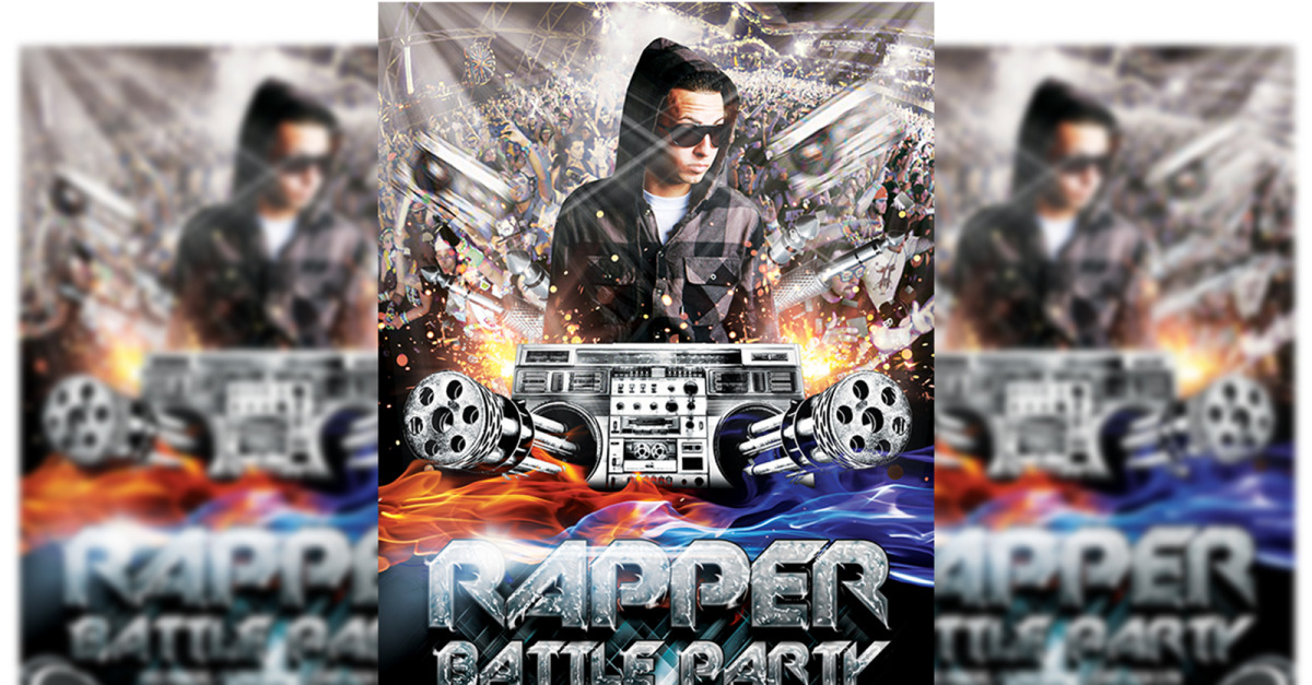Modèle de Flyer de bataille de rappeur - TemplateMonster