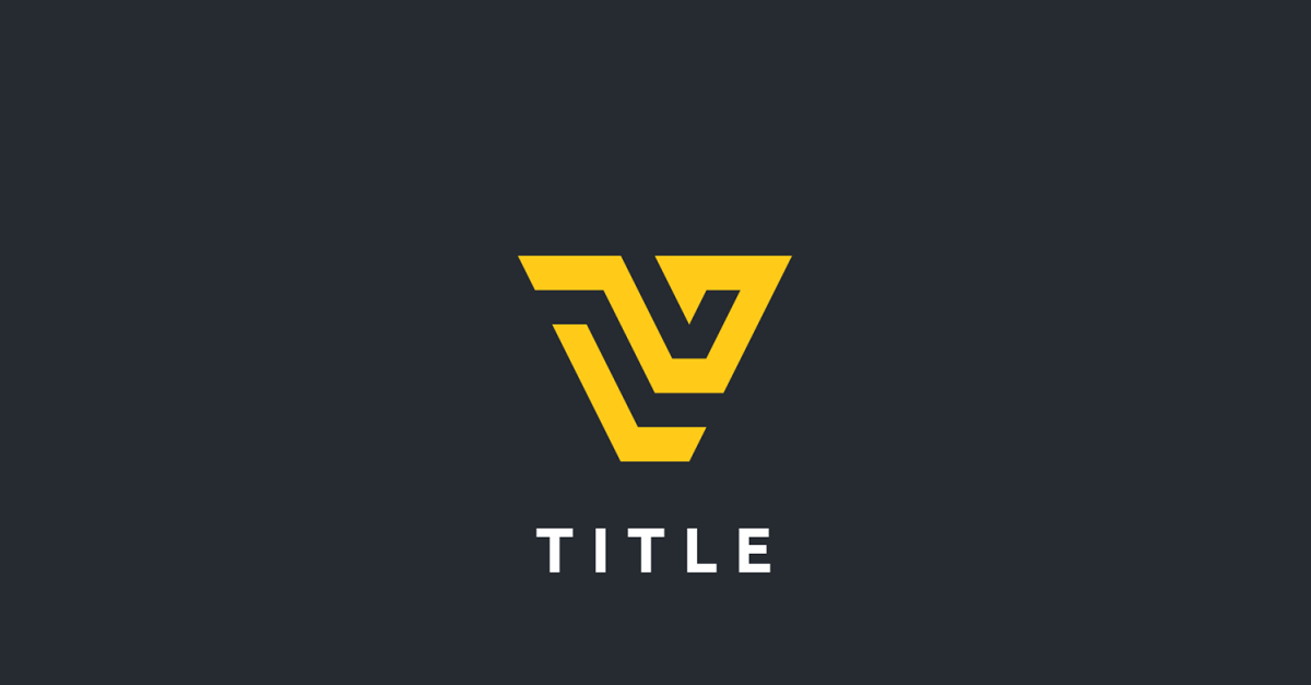 Sleek Lite V Yellow Stacked Tech Monogram Logo