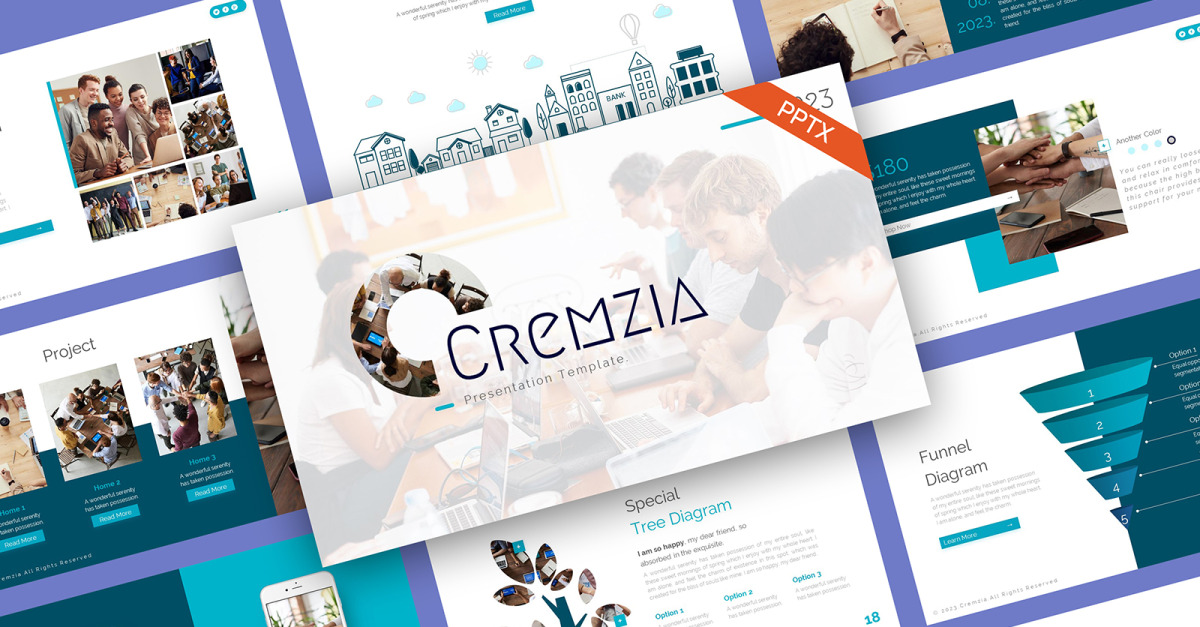 Modèle PowerPoint moderne polyvalent de Cremzia